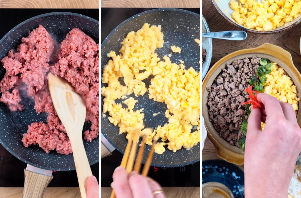 Soboro Don: 20 Minuten Donburi Rezept mit Hack & Ei Topping