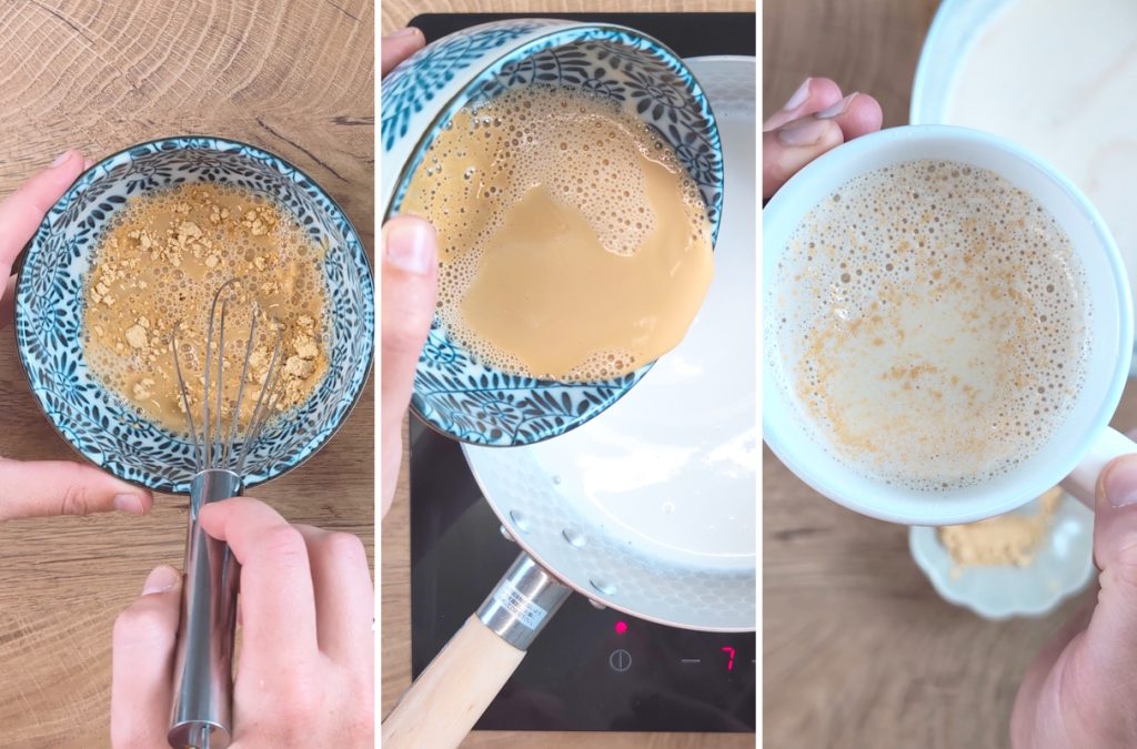 Kinako Milch Rezept | mit geröstetem Sojabohnenmehl | 5 Min.